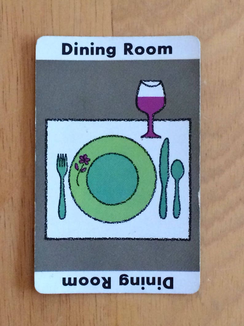 5 Dining Cards, Upcycle Material, Board Games, Vintage Board Games ...
