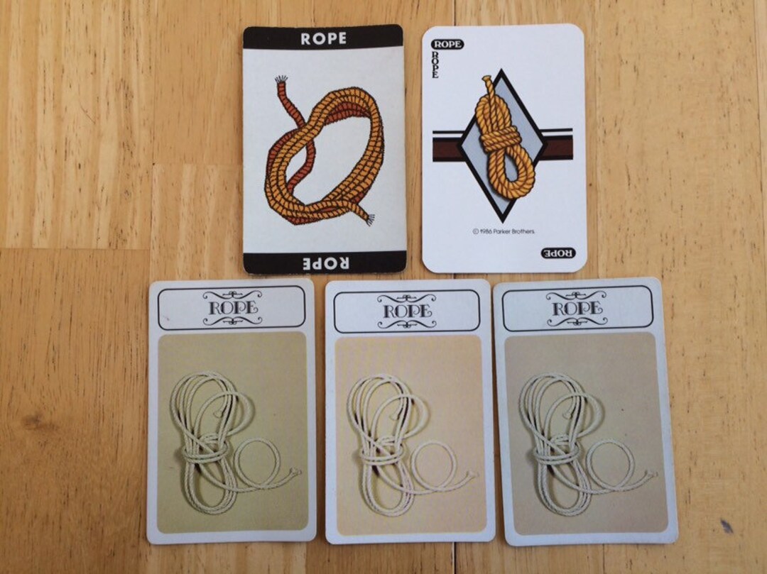5 Rope Cards, Weapon Cards, Upcycle Material, Board Games, Vintage ...