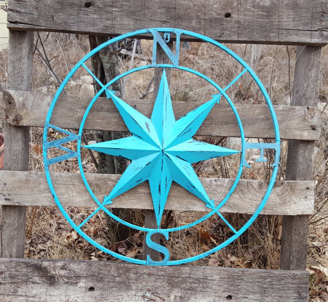Compass Rose Large Metal Wall Art Nautical Wall Art - Etsy