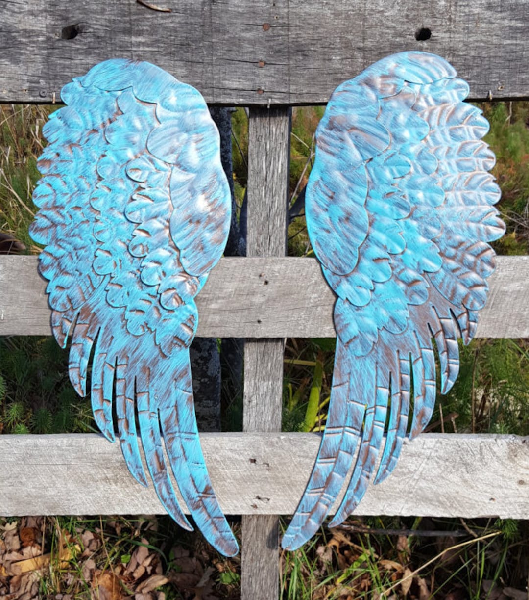 Metal Angel Wings Wall Decor Metal Cross Rustic Shabby Chic Angel Wings ...
