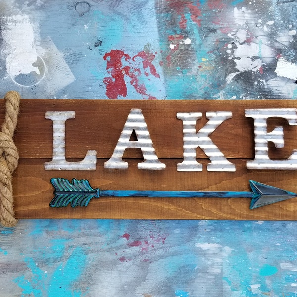 Lake Sign With Arrow - Etsy