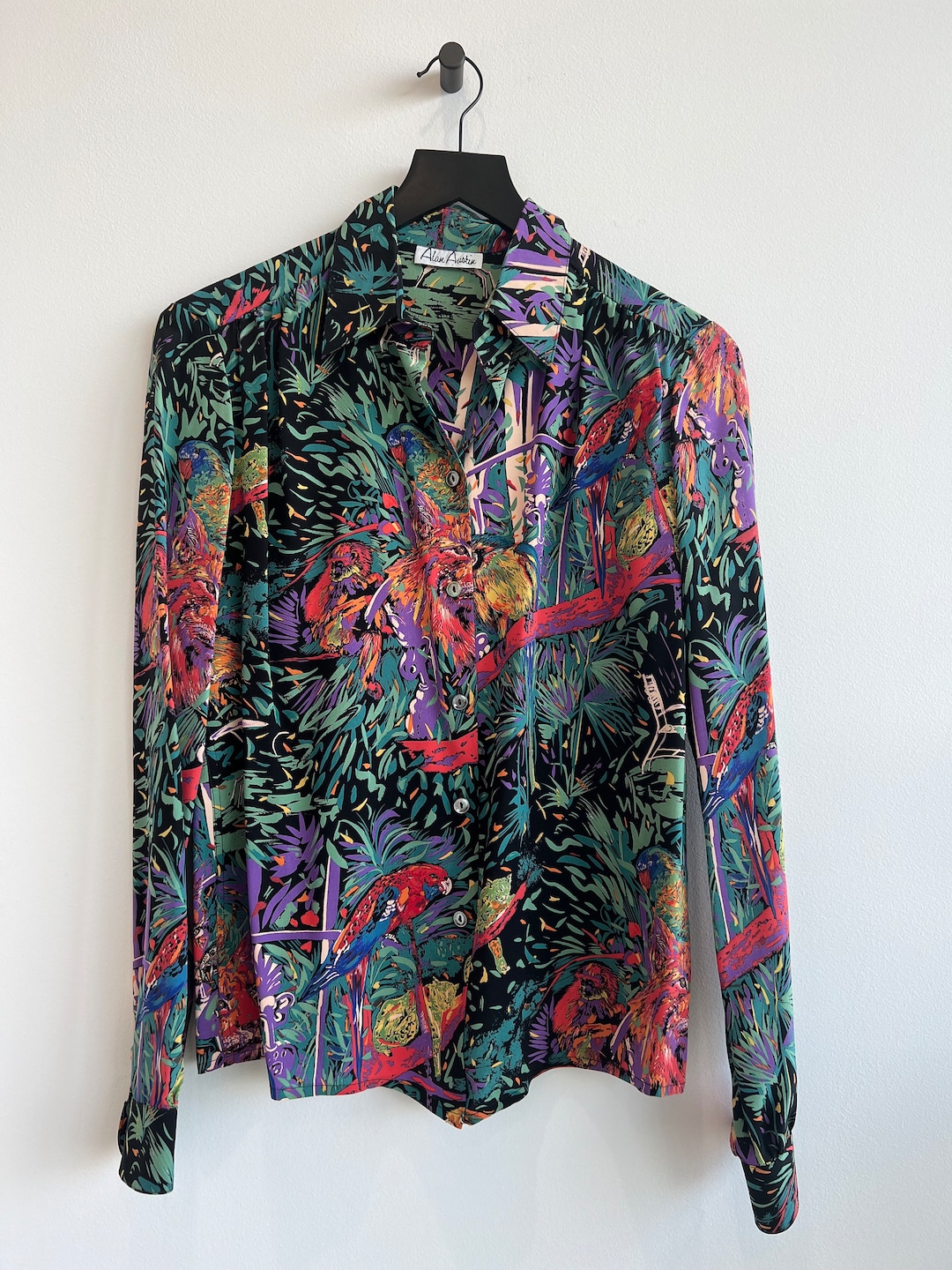 Vintage Alan Austin Beverly Hills Silk Blouse - Etsy