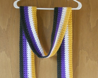 Nonbinary Pride Corner-stitch Scarf - Etsy