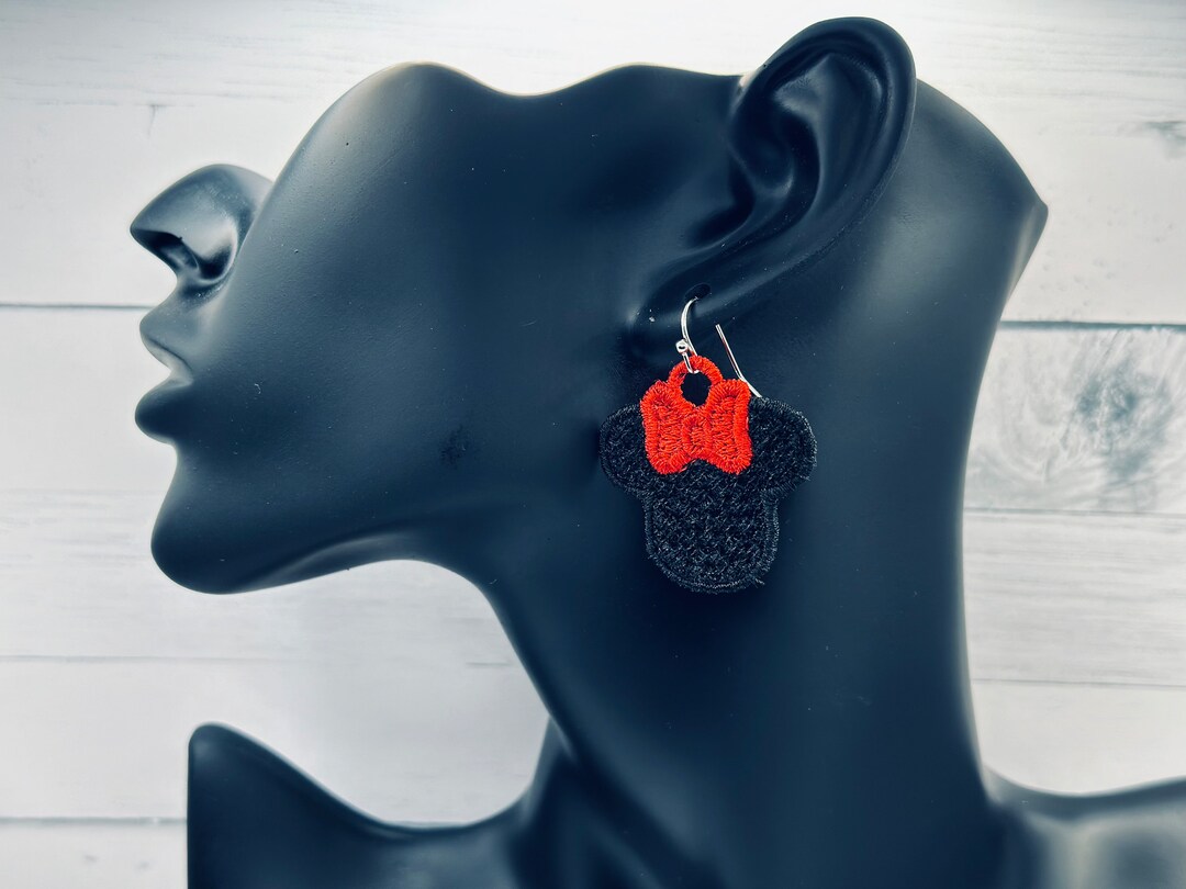 Mouse Earrings/mic-key Earrings/miss Mouse Dangle Earrings/ Minnie ...
