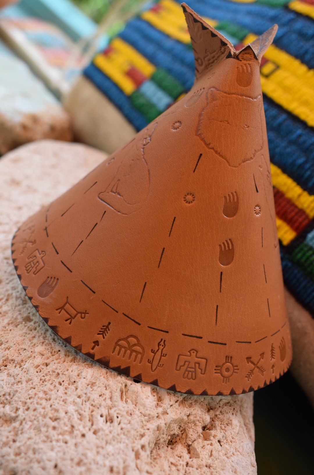 Teepee Leather Handcrafted Incense Burner Native American Style Incense ...