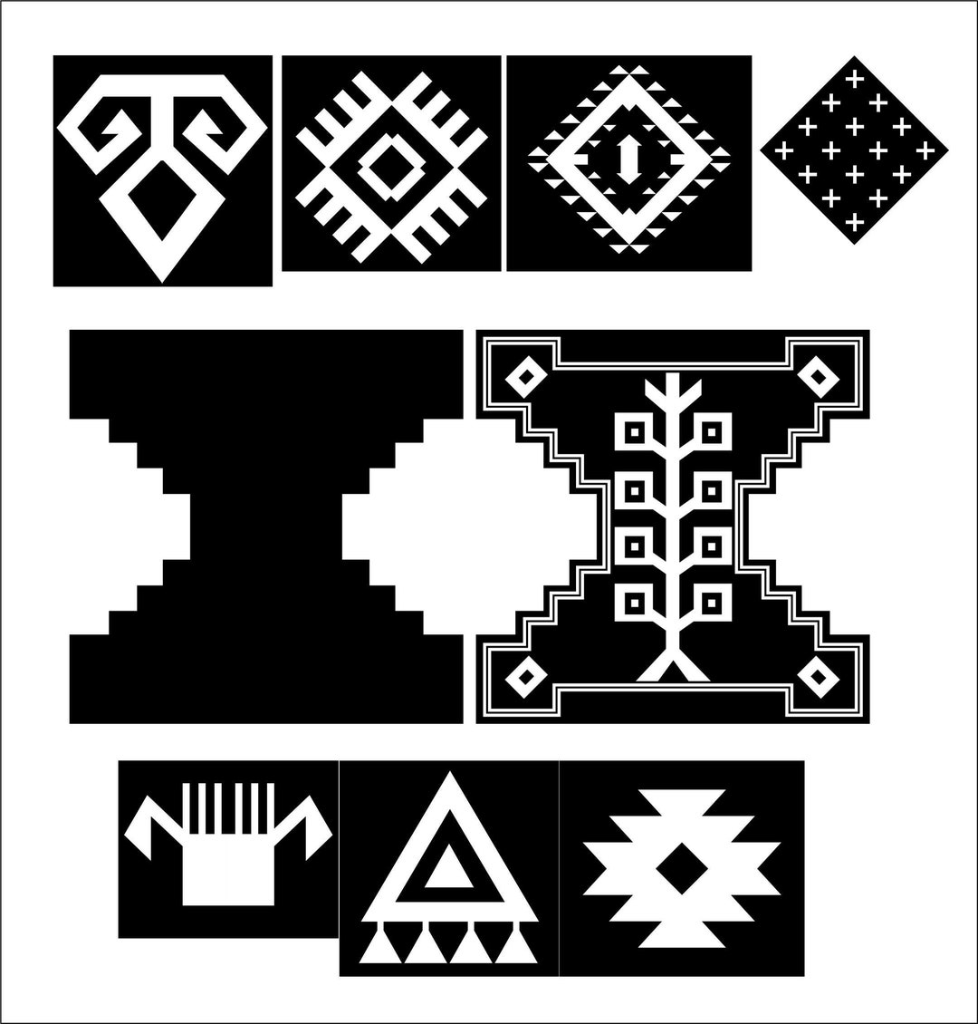 Traditional Rug Patterns SVG Pdf Silhouette Cricut - Etsy