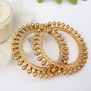 Gold Plated Traditional Pacheli Bangles With Intricate Carving/ Gold ...