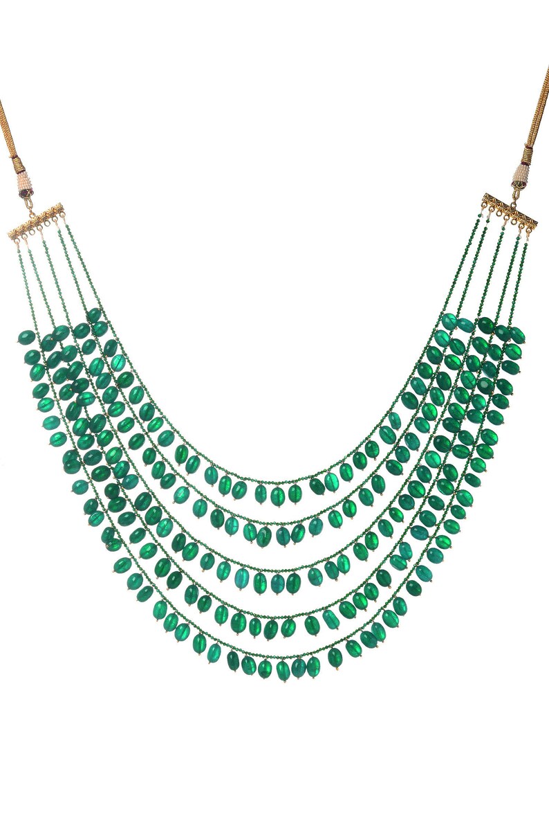 Green Multistrand Necklace Set/green Stone Necklace Set - Etsy