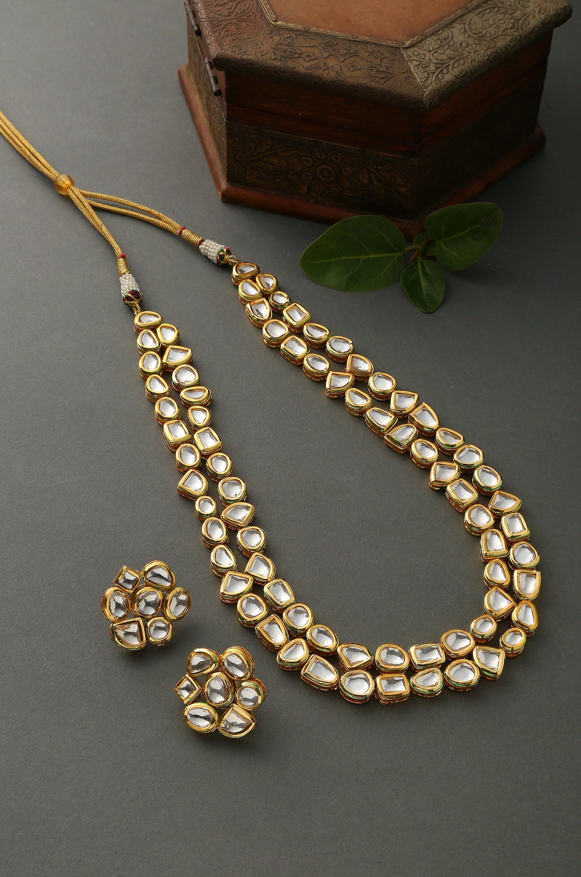 Gold Plated Kundan Necklace Set/kundan Necklace Set/kundan - Etsy