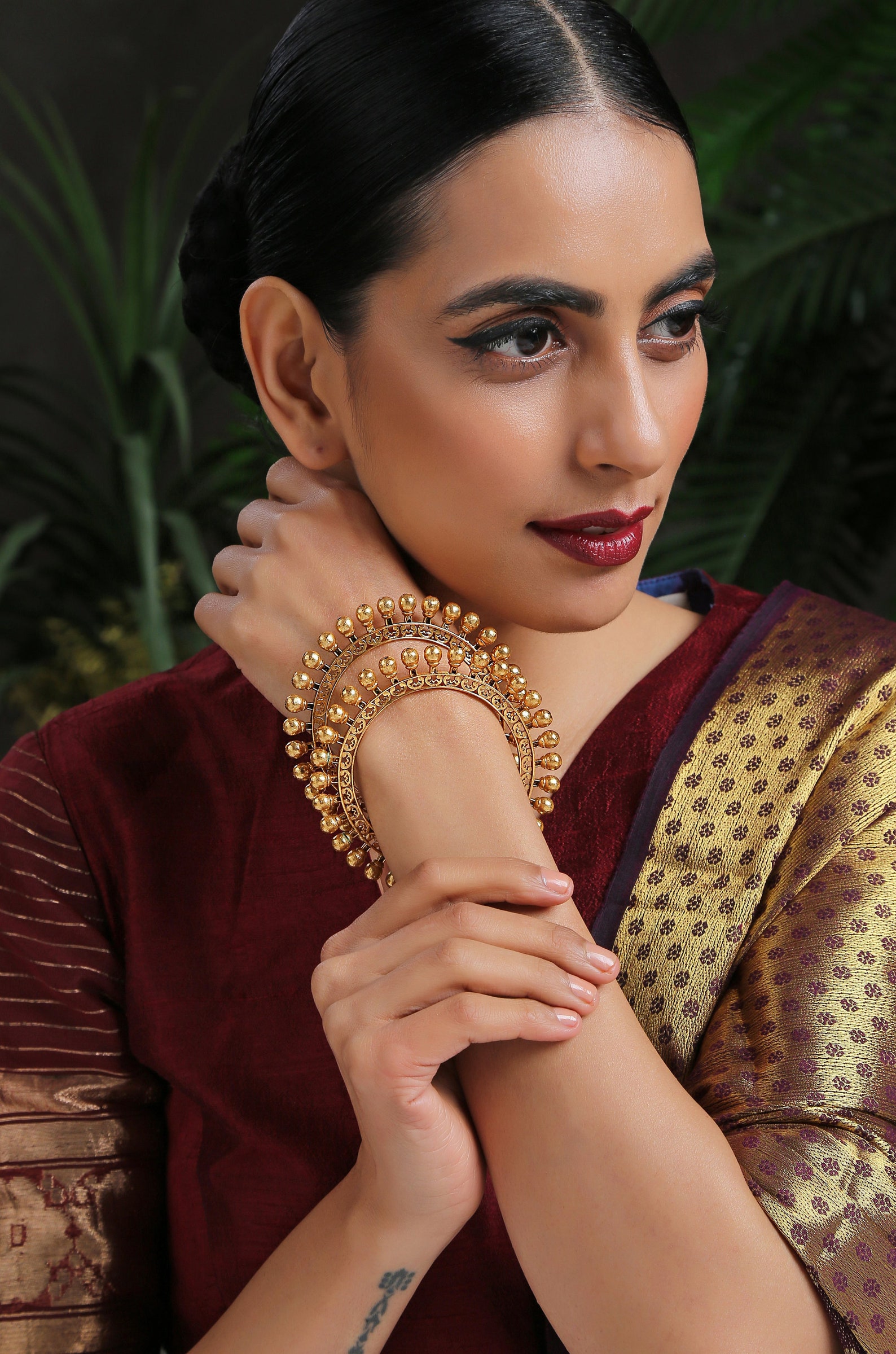 Gold Plated Traditional Pacheli Bangles With Intricate - Etsy