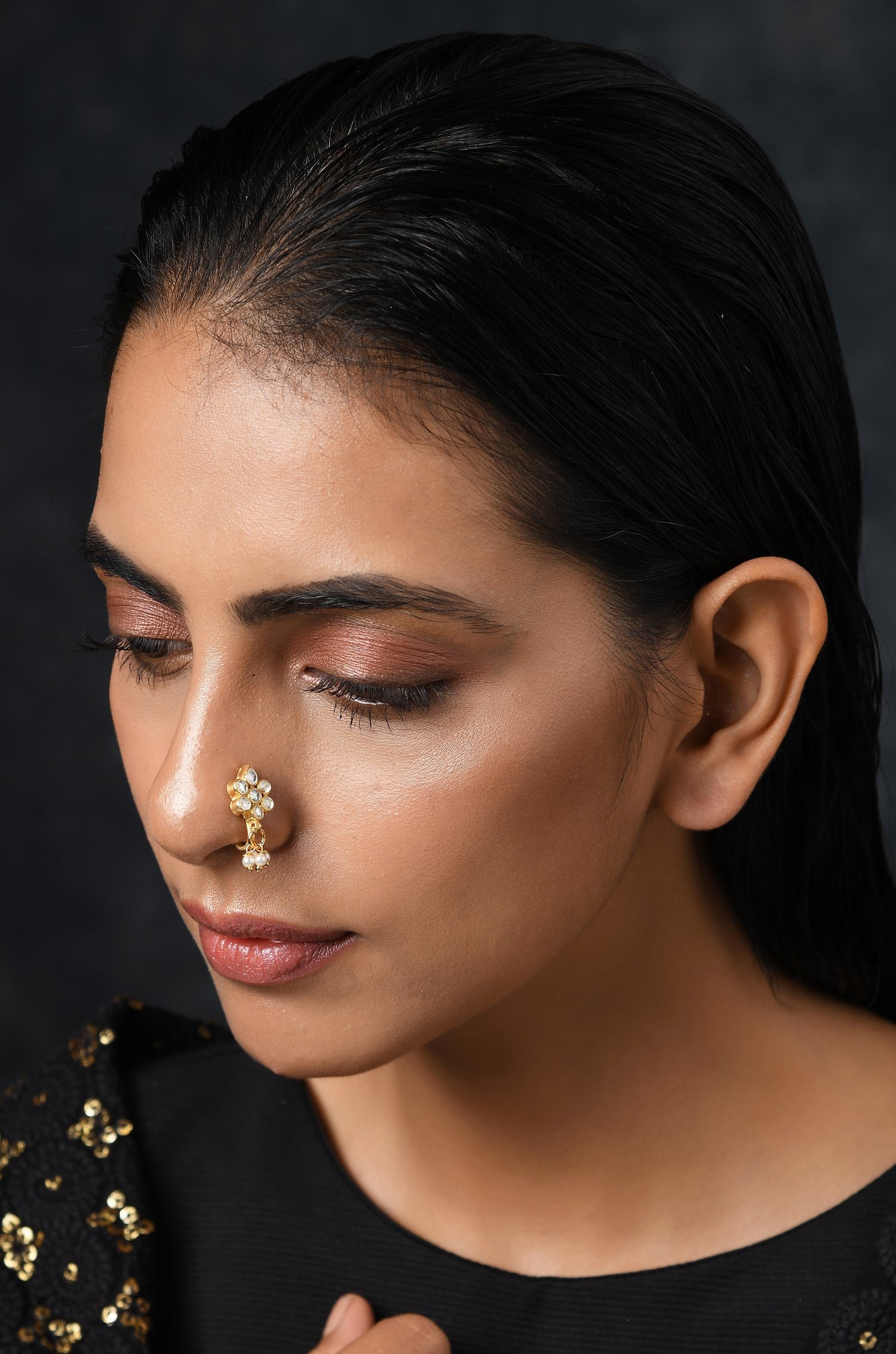 Kundan Nosepin/gold Plated Nosepin/indian - Etsy