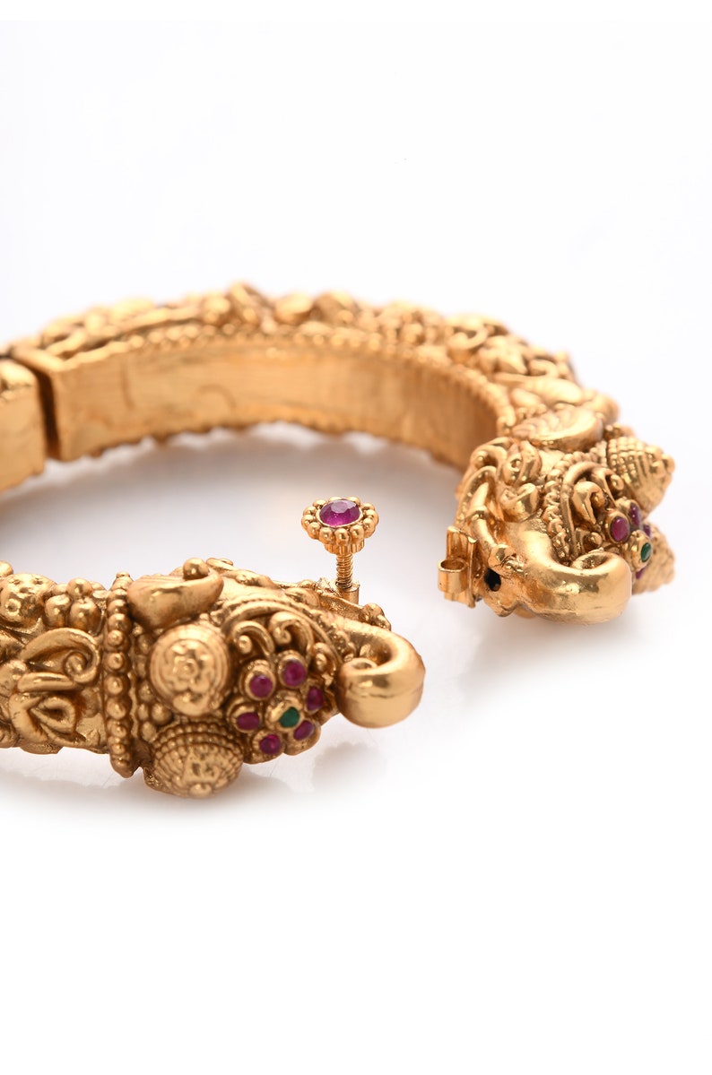 Buy Temple Work Embossed Bangle/ Gold Plated Temple Work Bangles ...
