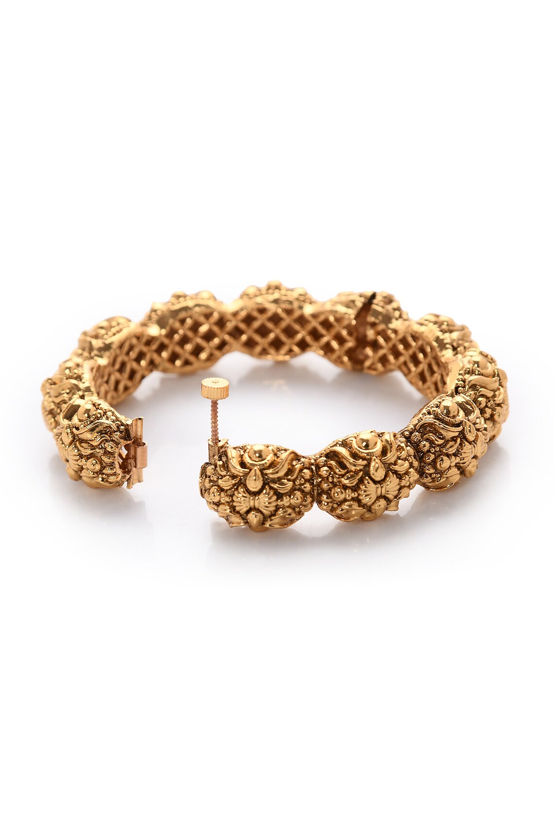 Temple Work Gold Tone Bangles Set of 2/ Soutrh Indian Temple - Etsy