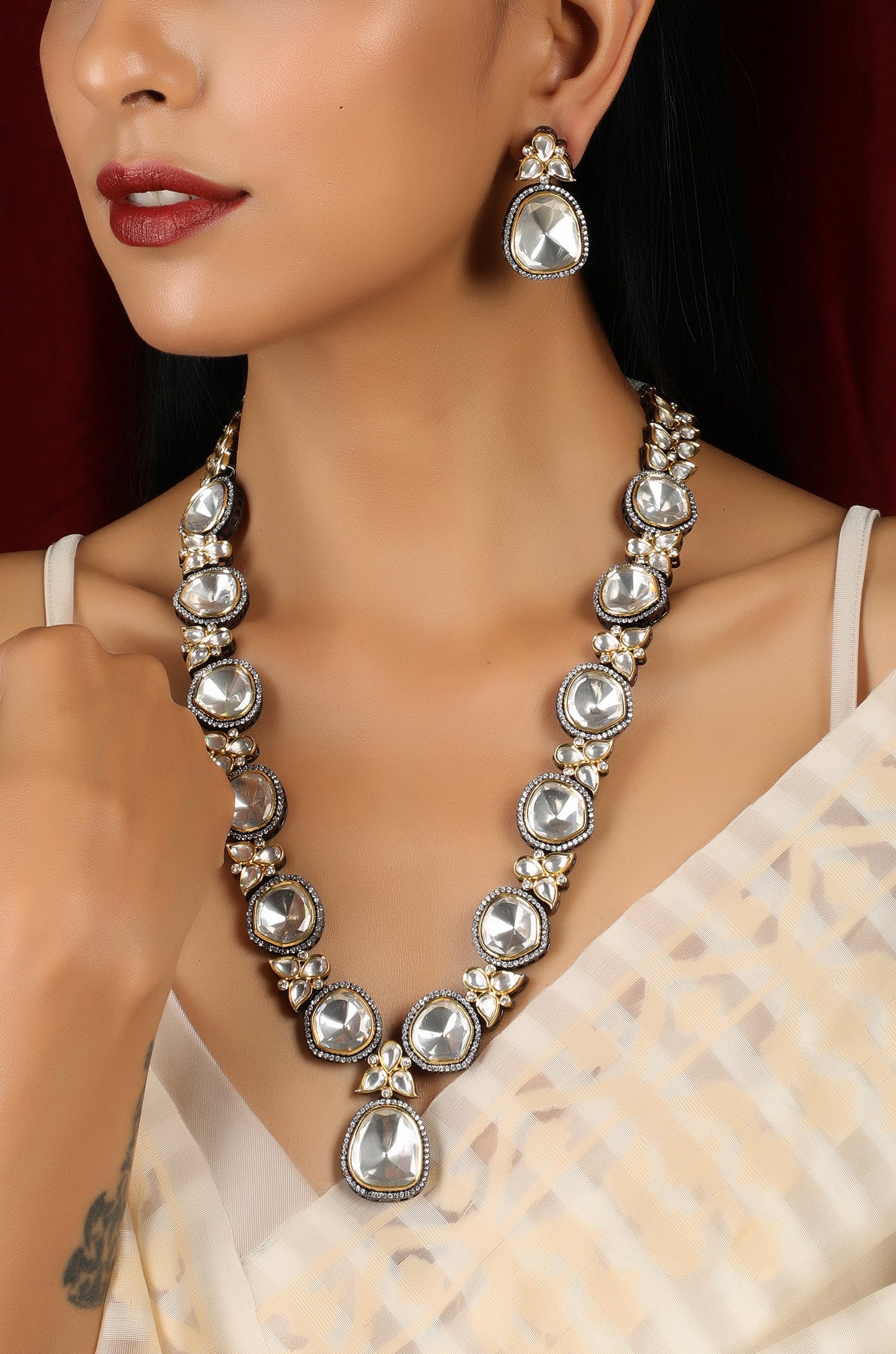 Silver Victorian Necklace Set/ Silver Tone Victorian Necklace | Etsy