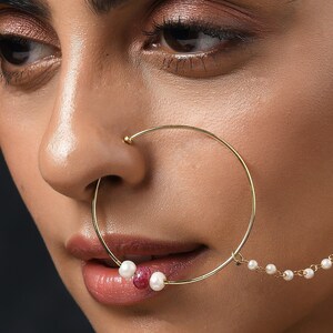 Pearls Delicate Nosepin/nose Ring/indian Jewellery/bridal Jewellery ...