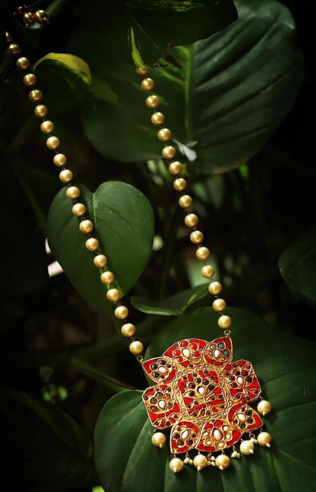 Coral Chips Pendant Necklace - Etsy