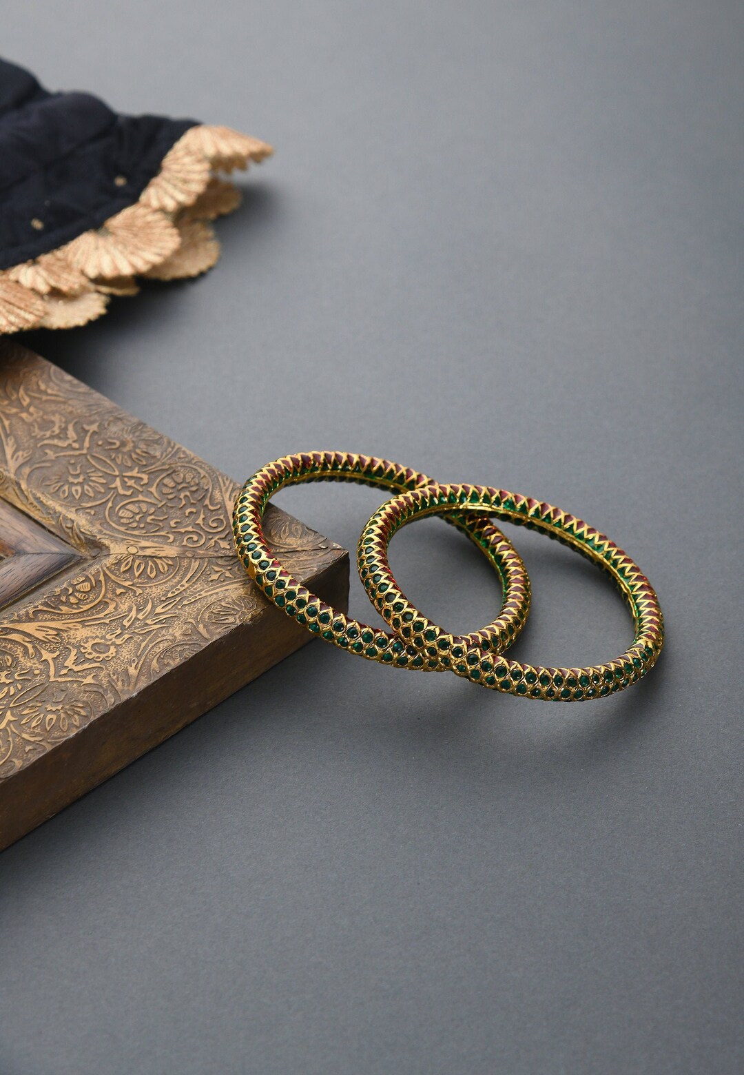 Emerald Green Stone Studded Punjabi Jadau Gold Plated Indian - Etsy