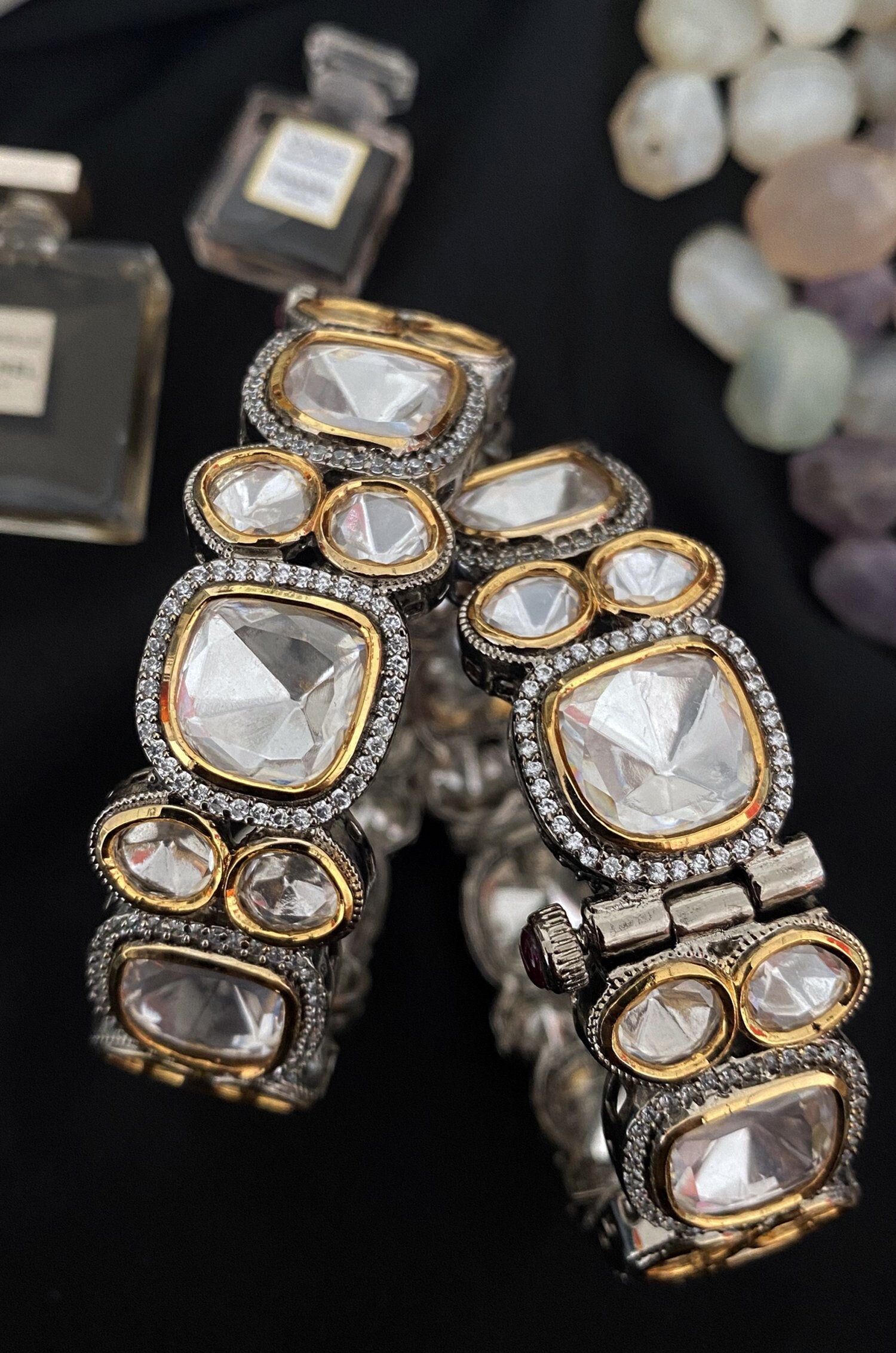 Victorian Two Tone Bangles/ Victorian Polki Bangles/ Polki Victorian ...