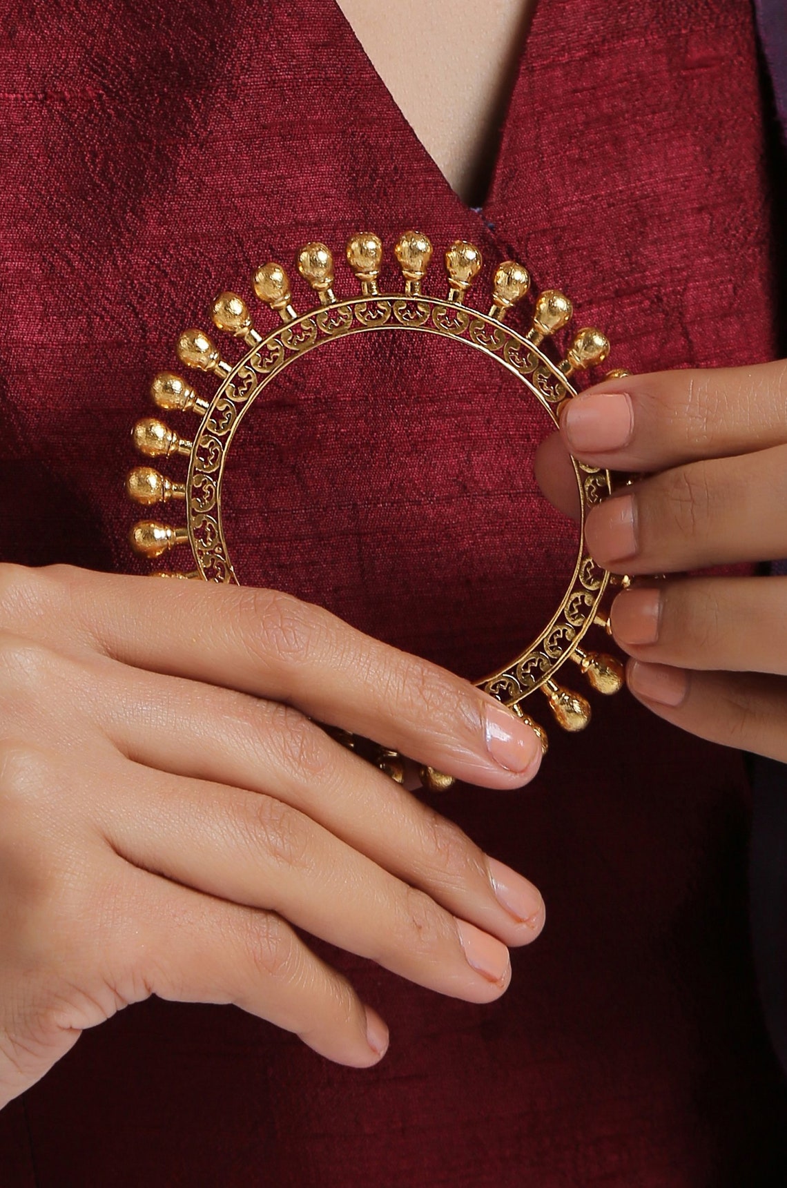 Gold Plated Traditional Pacheli Bangles With Intricate - Etsy