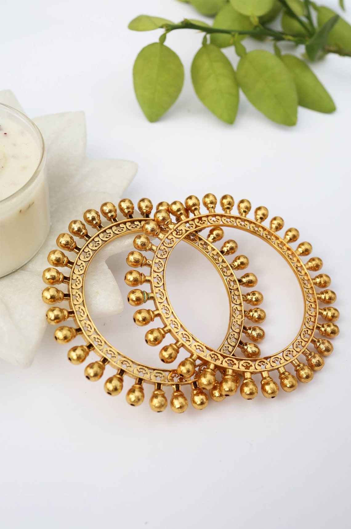 Gold Plated Traditional Pacheli Bangles With Intricate - Etsy