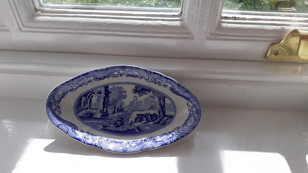 Spode Blue Italian Small Oval Pin or Trinket Dish - Etsy