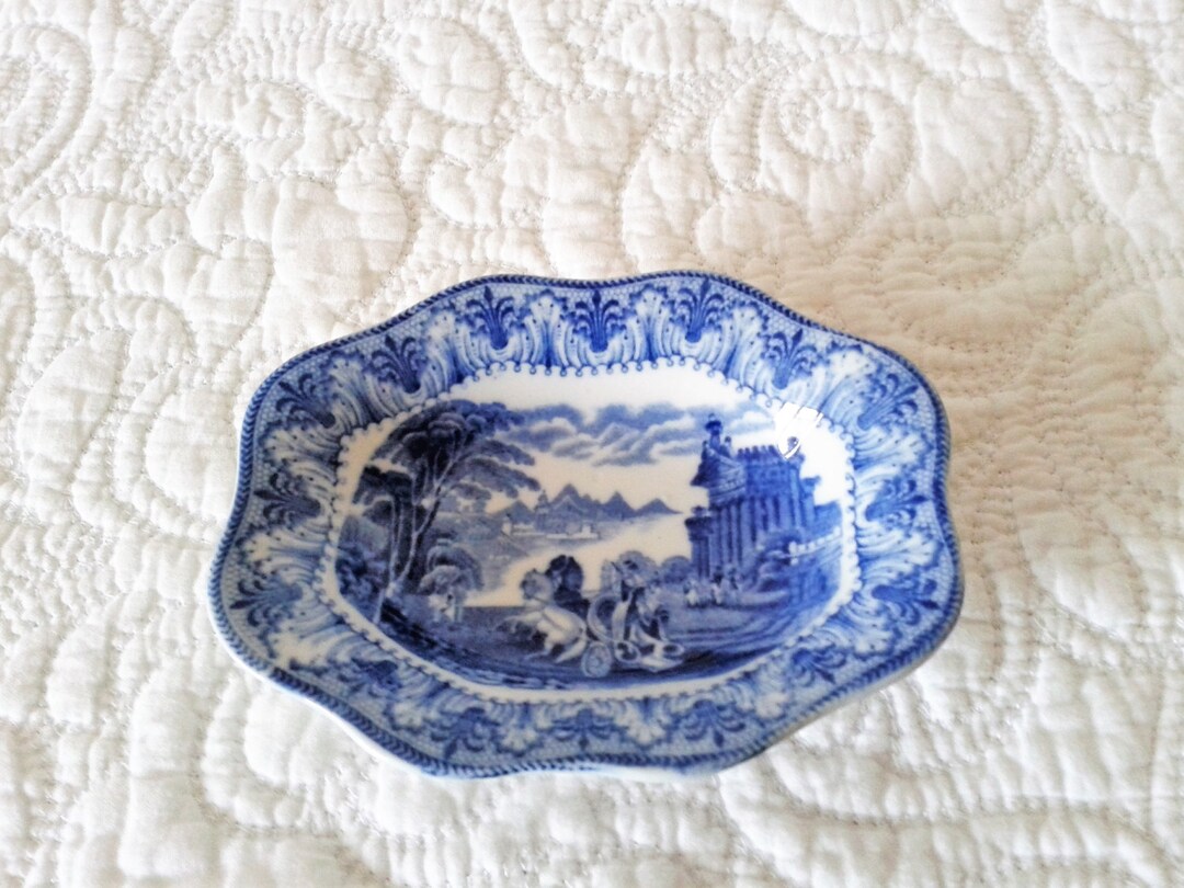 Cauldon Blue and White Chariot Dish Antique Cauldon Blue and - Etsy