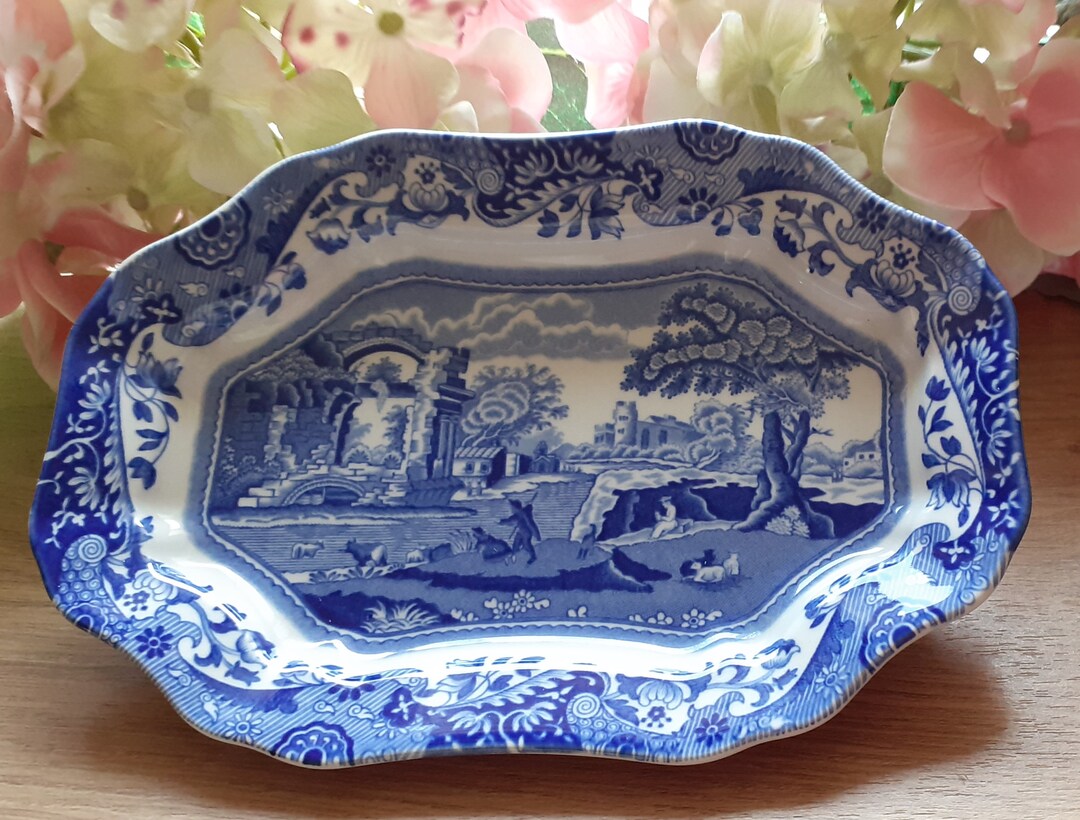 RESERVED Spode Vintage Italian Blue and White Miniature Tray, Spode ...