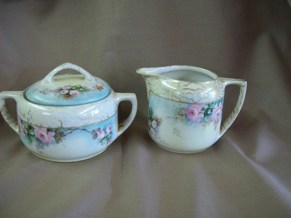 Antique M.Z. moritz Zdekauer Austria Porcelain Cream & Sugar | Etsy