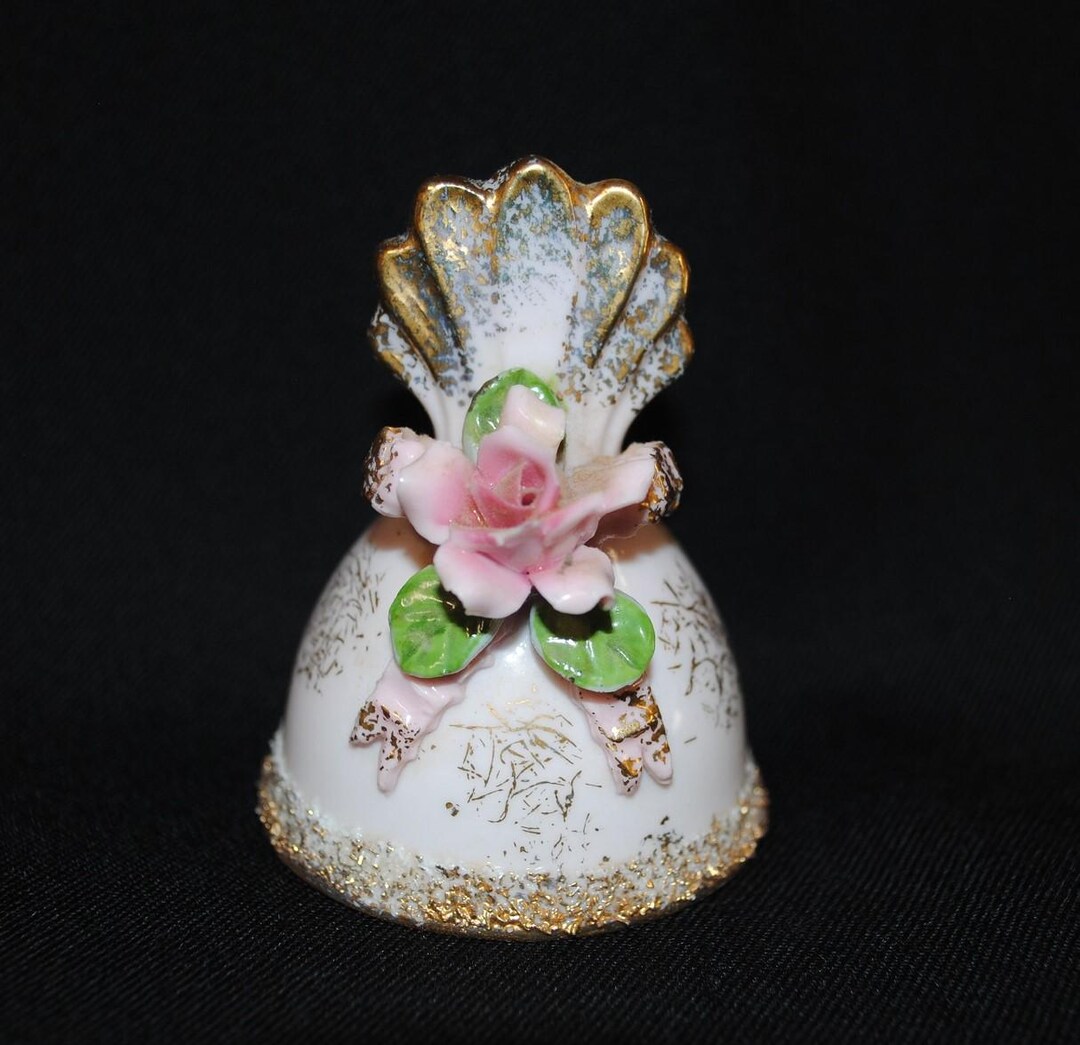 Lefton Bell With Applied Rose - Etsy