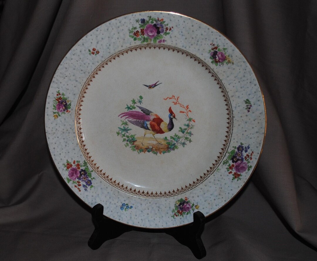 Booths Silicon China Elite Border "standing Pheasant" Decorative Plate ...