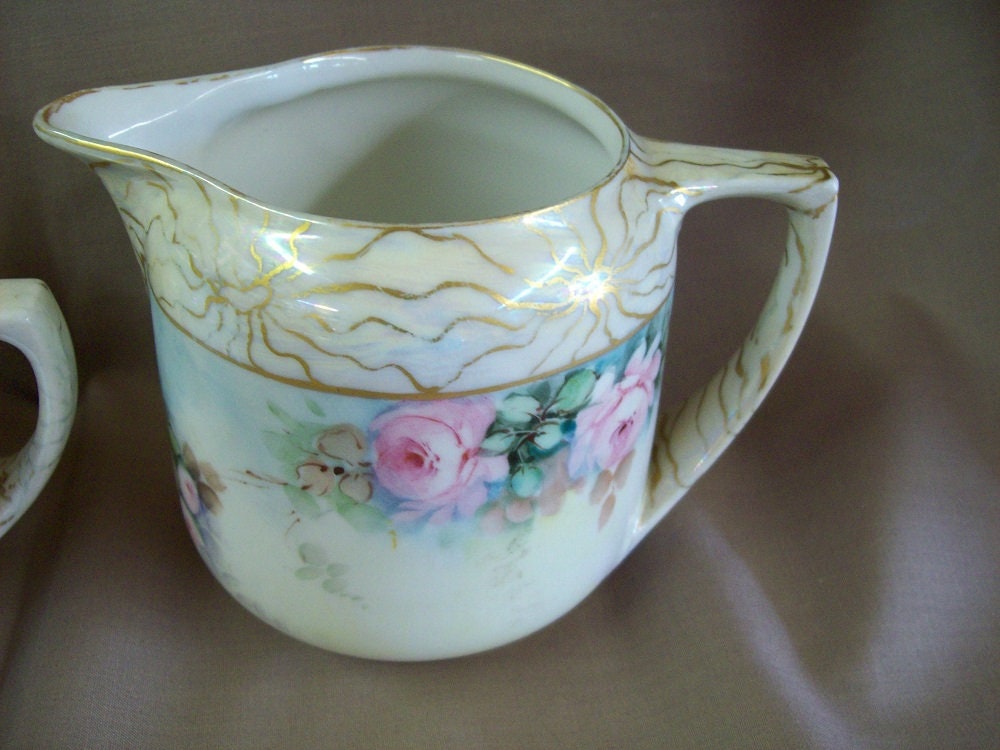 Antique M.Z. moritz Zdekauer Austria Porcelain Cream & Sugar - Etsy
