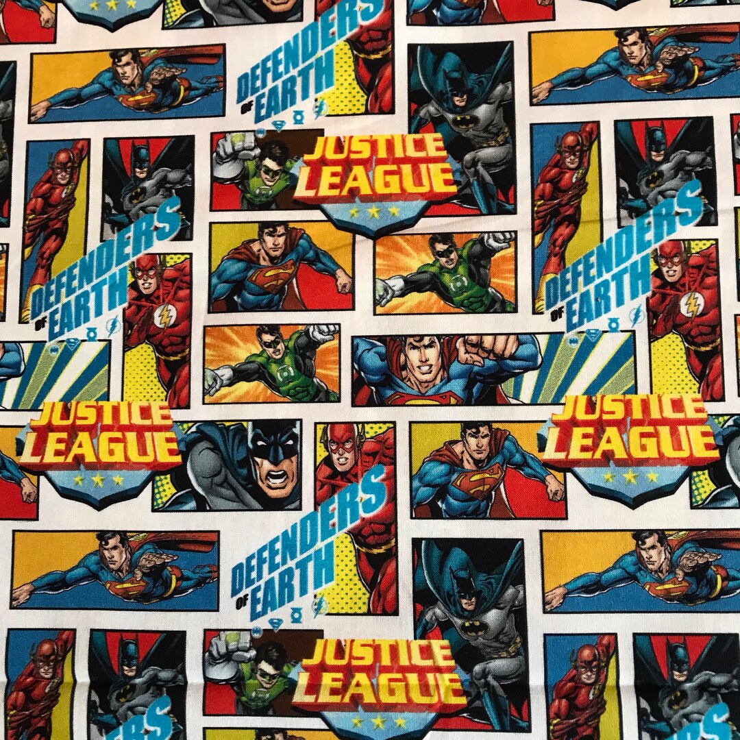 Fabric - Justice League / Batman / Superman / Flash / Green Lantern ...