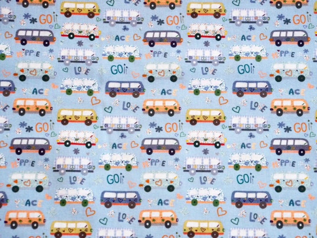 Fabric - Volkswagen Legendary Buses - Cotton - Etsy