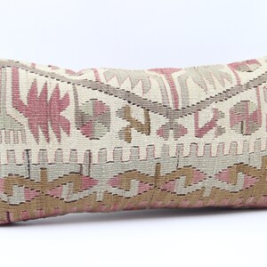 Handmade Kilim Lumbar Pillow Cover 10x20 Inch Turkish Oriental Pillow Embroidery Chair Pillow ...