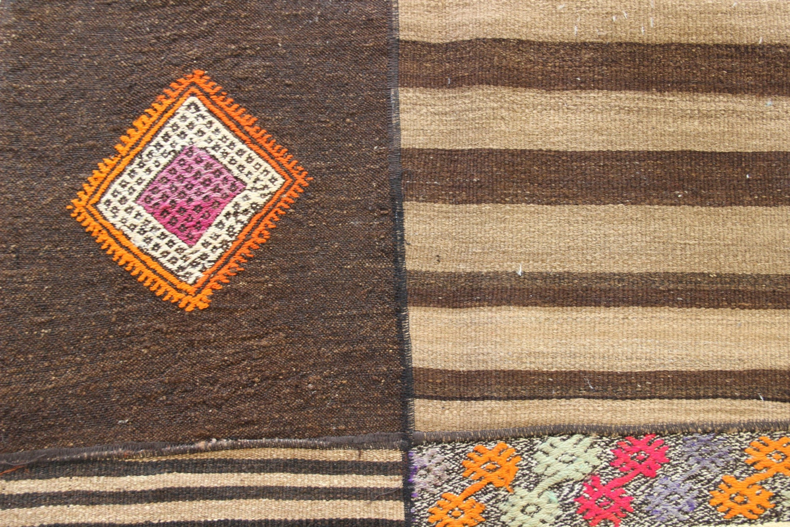 Brown Kilim Patchwork Rug 66x43 Feet Bohemian Kilim Rug Home | Etsy