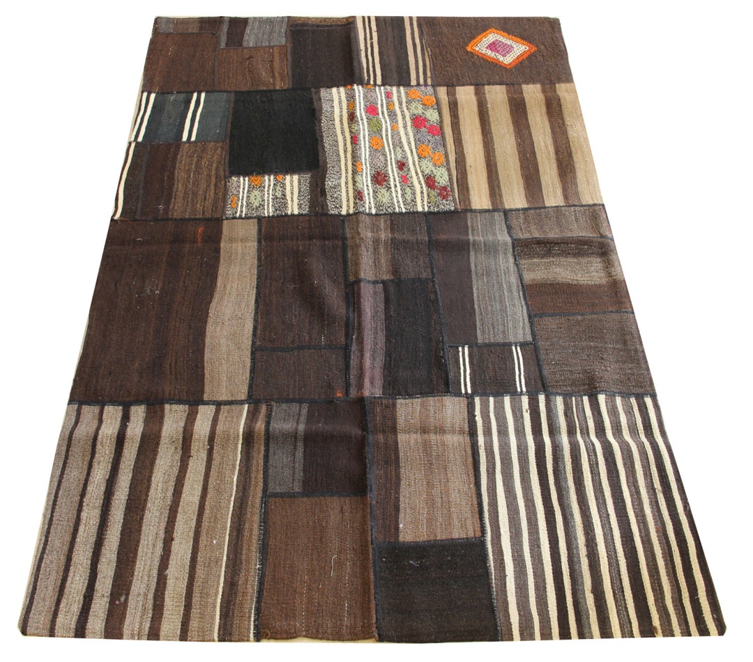 Brown Kilim Patchwork Rug 66x43 Feet Bohemian Kilim Rug Home - Etsy