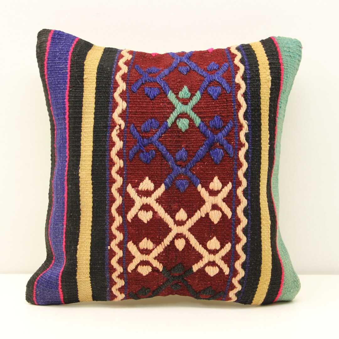 Throw Kilim Pillow 14x14 Inch ( 35x35 Cm) Anatolian Kelim Pillow ...