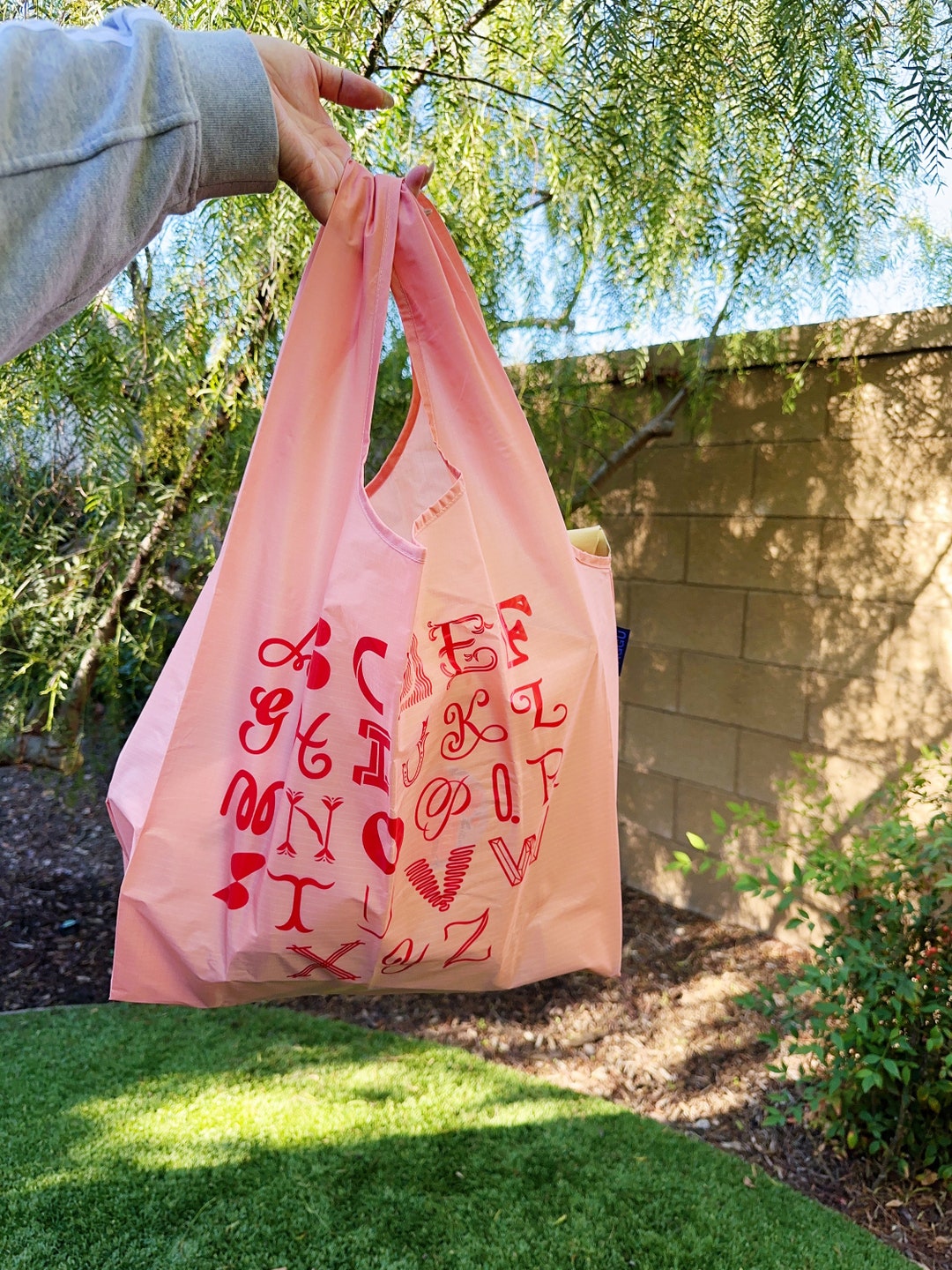 Drop Cap Reusable Bag : Foldable Market Bag, Baggu Bag, Eco-friendly ...