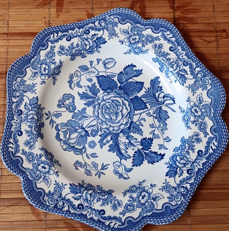 Spode Blue and White rosa Plates - Etsy