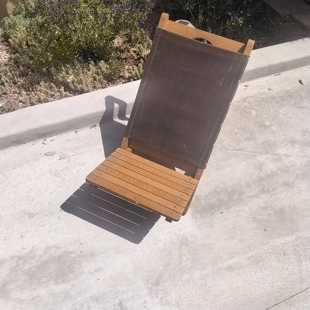 Vintage Oak Beach Chair - Etsy