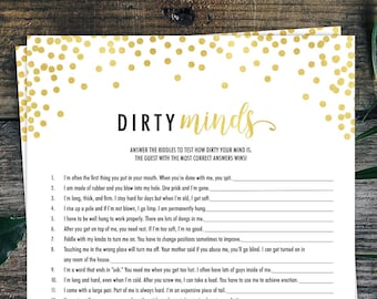 Dirty Minds Game Bachelorette Games, Bachelorette Party, Hen Party ...