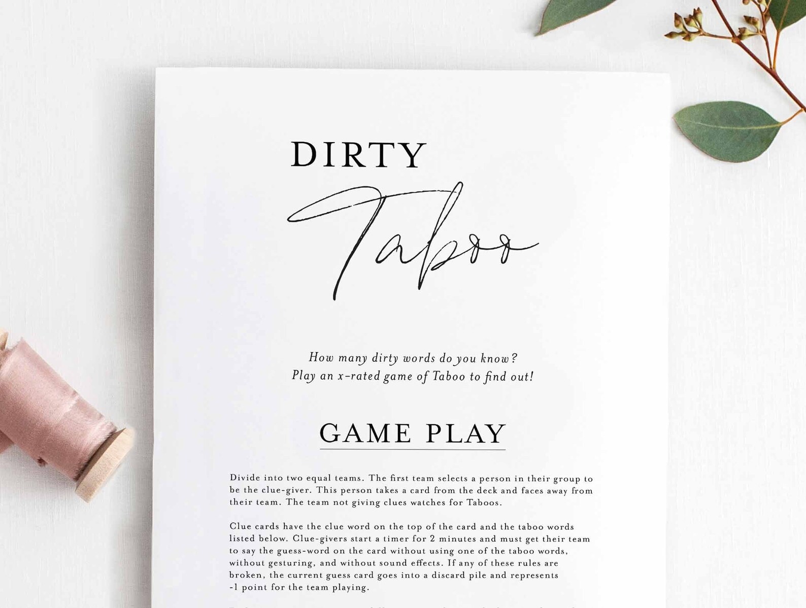 Dirty Bachelorette Party Taboo Bachelorette Games Hen Party - Etsy