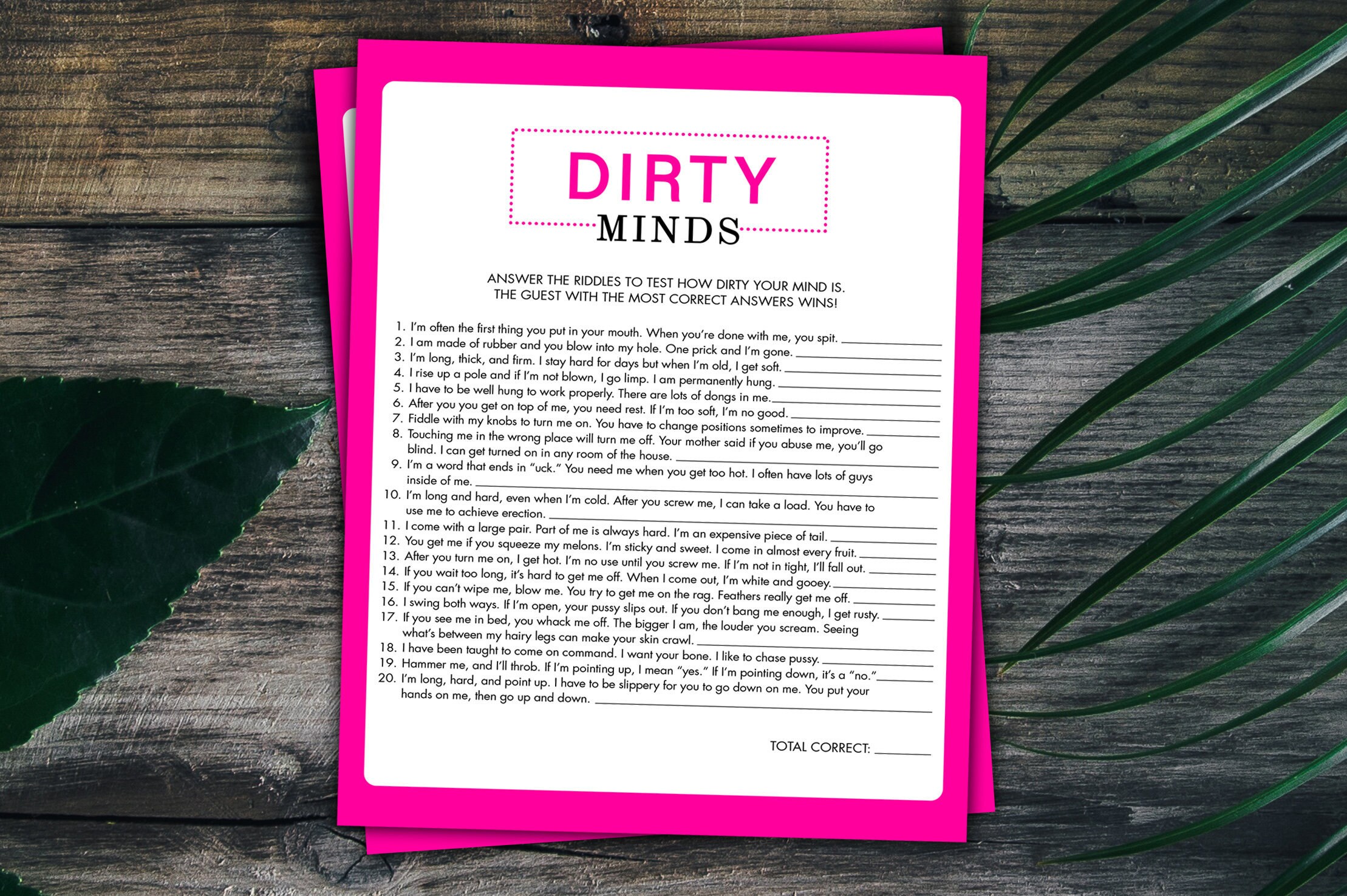 Naughty Bachelorette Game Bridal Shower Games Hens Party Etsy