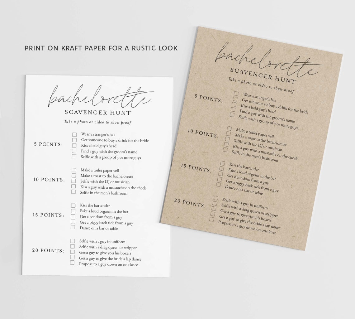 Bachelorette Scavenger Hunt Template Bachelorette Games Bachelorette ...