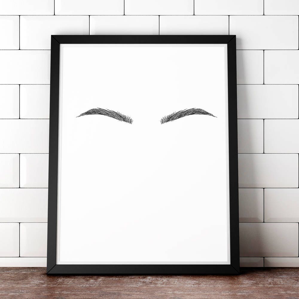 Eyebrow Print, Bathroom Signs, Eyebrows, Girl Power, Scandinavian Print ...