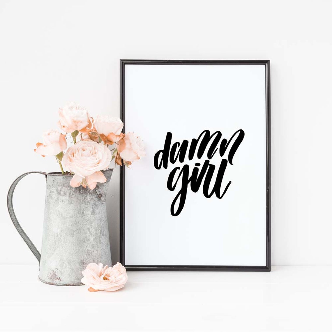 Damn Girl Print Wall Decor Printable Girl Power Best Etsy