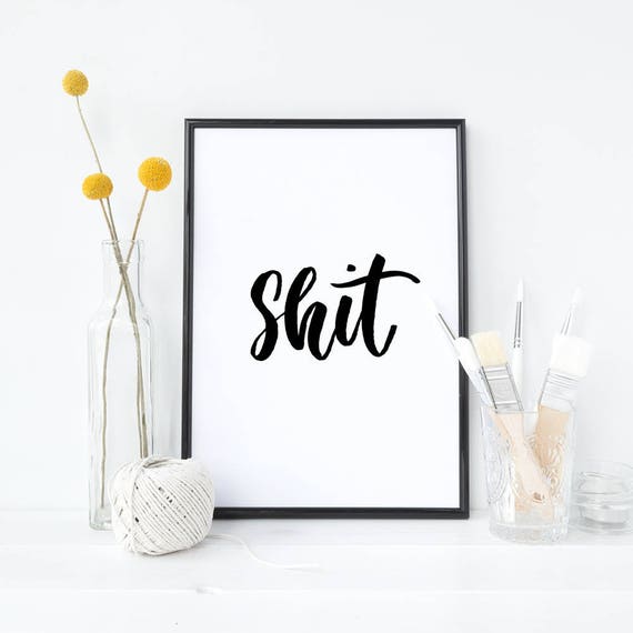 Swear Art Prints Shit Bedroom Art Bathroom Art Instant | Etsy