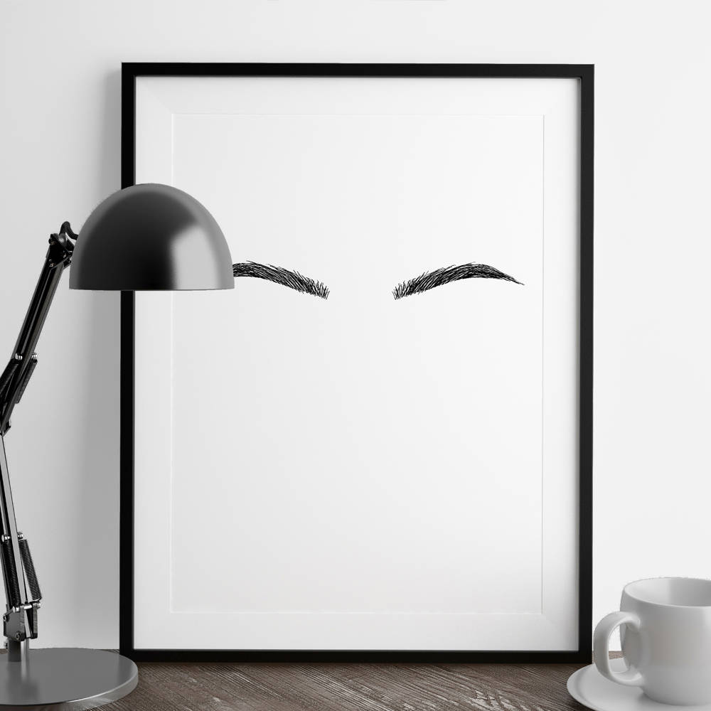 Eyebrow Print, Bathroom Signs, Eyebrows, Girl Power, Scandinavian Print ...
