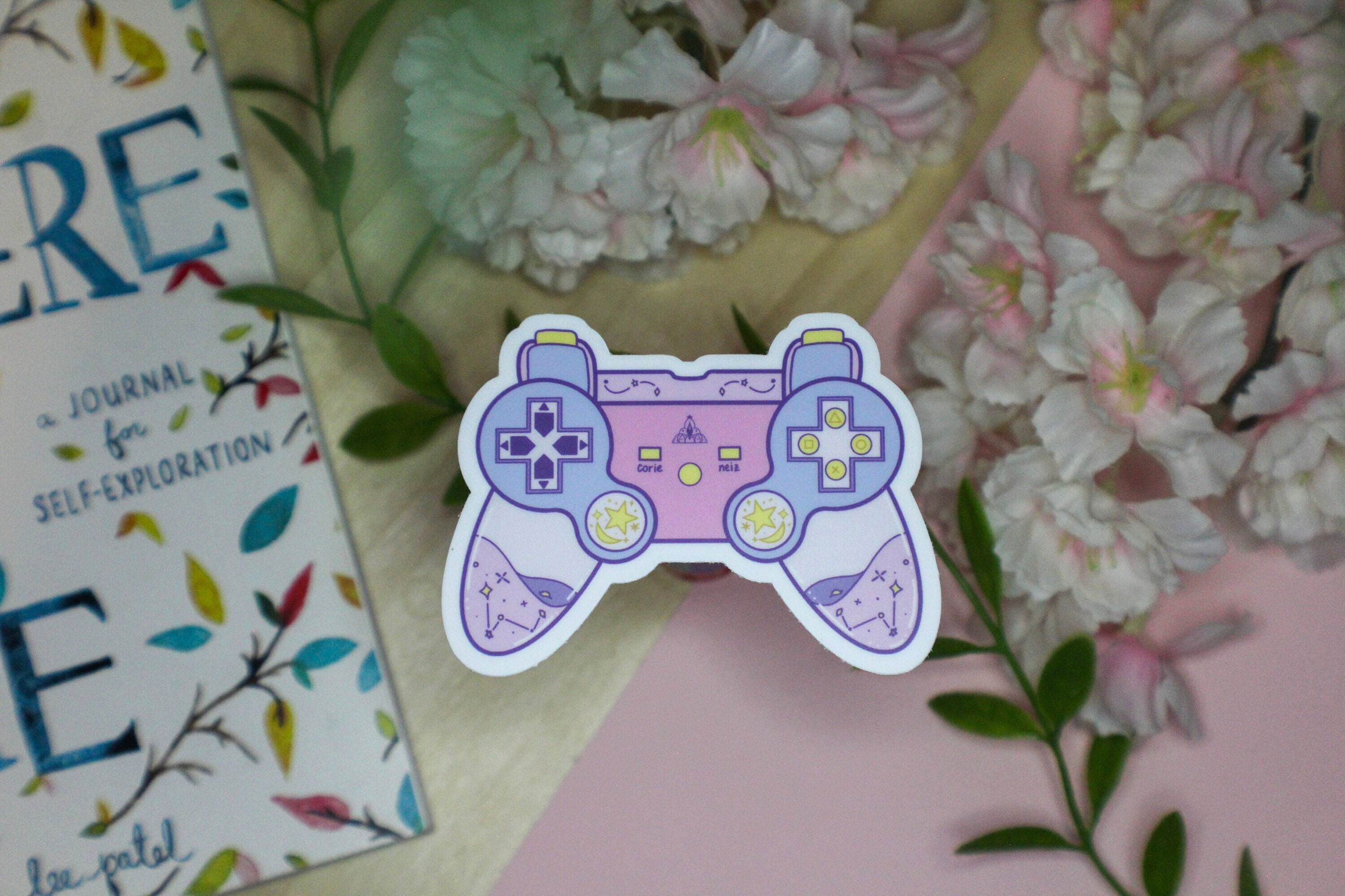 Starry Ocean Gaming Sticker: Cute Controller Decal for Gamer Girls ...