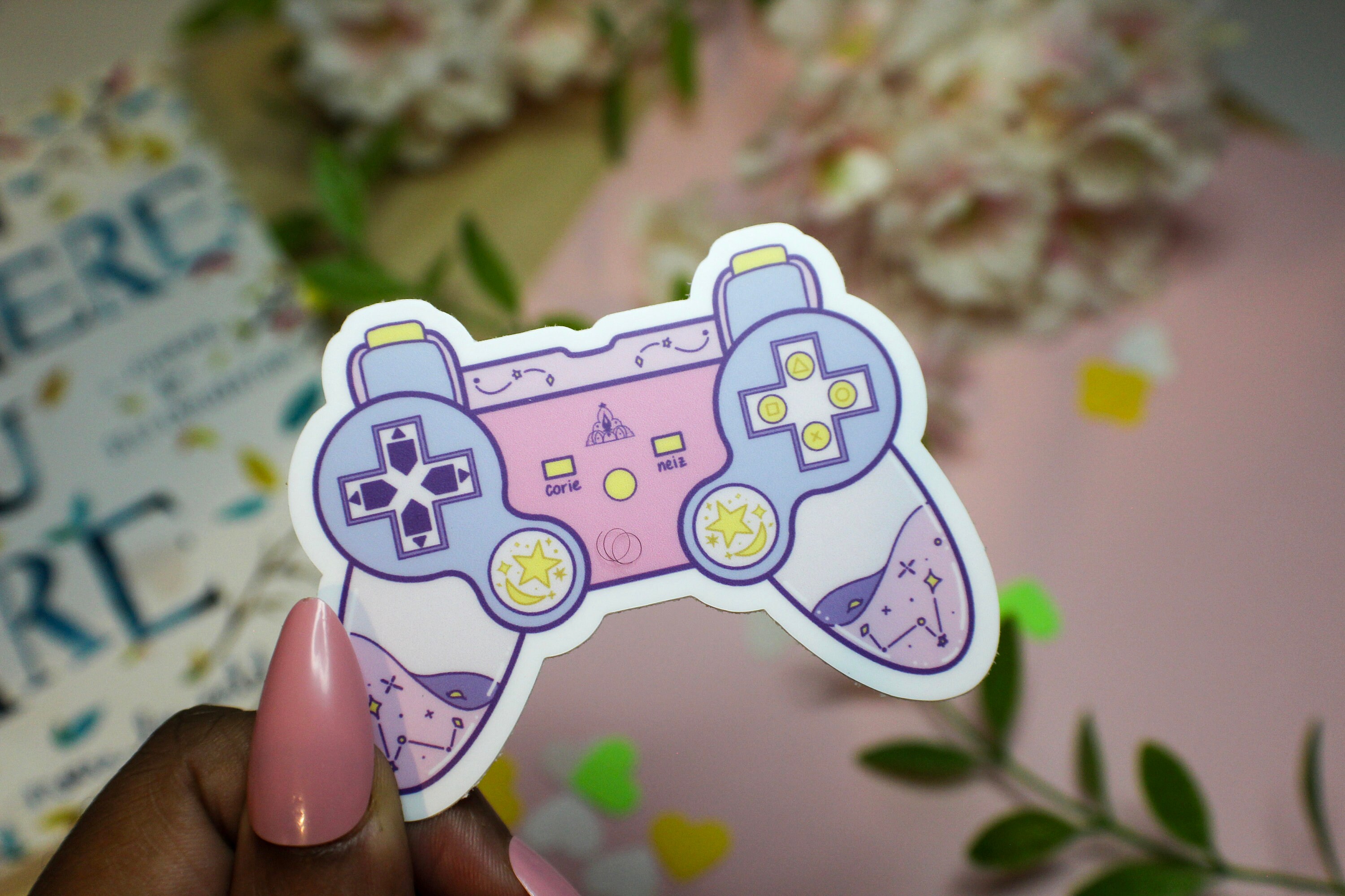 Starry Ocean Gaming Sticker: Cute Controller Decal for Gamer Girls ...